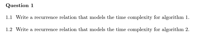 Solved Algorithm 1 int max( int [] arr, int n){ if (n