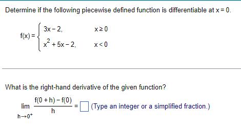 Solved Determine if the following piecewise defined function | Chegg.com
