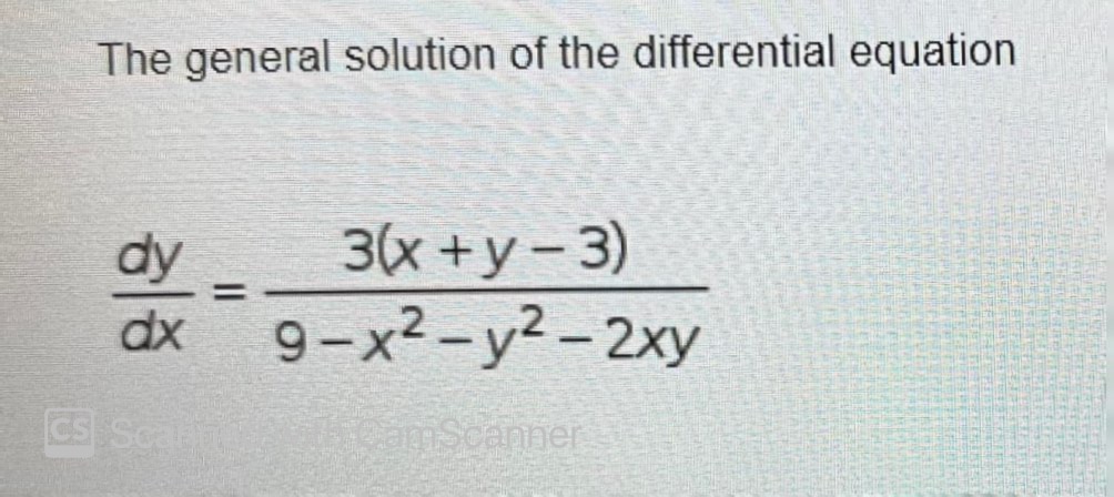 Solved The general solution of the differential equation | Chegg.com