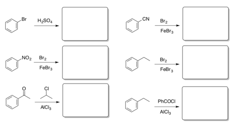Solved Br H2SO4 CN Br2 FeBrz NO2 Br2 FeBrz Br2 FeBr 3 PhCOCI | Chegg.com