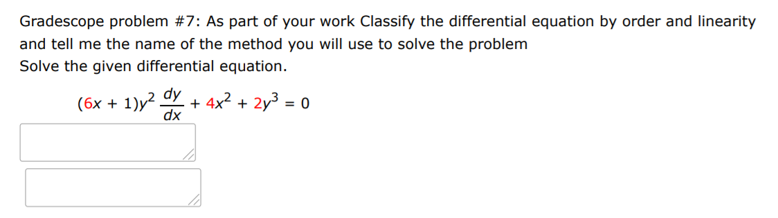 Solved Gradescope problem #7: As part of your work Classify | Chegg.com