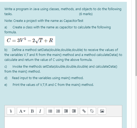 Solved Write A Program In Java Using Classes Methods And 9611