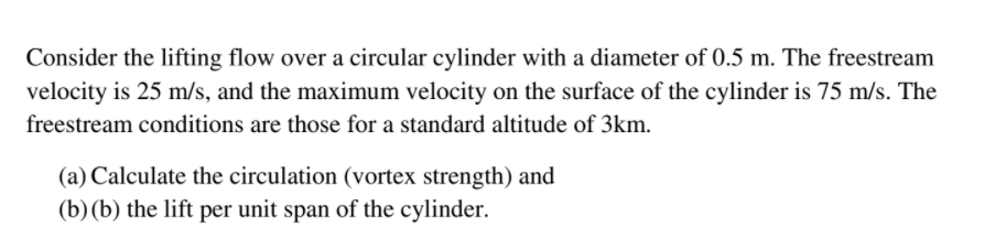 Solved Consider the lifting flow over a circular cylinder | Chegg.com