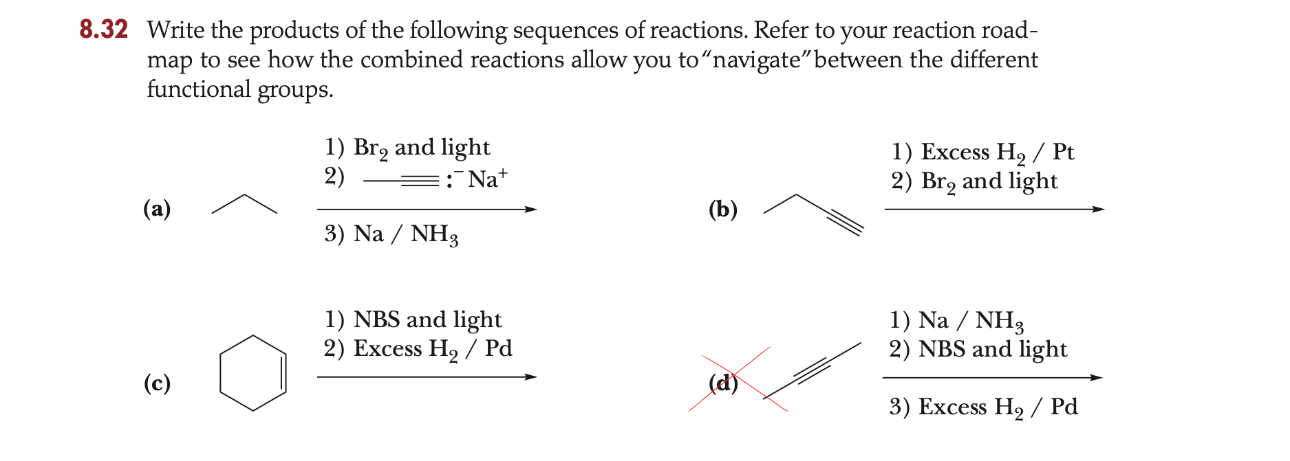 Solved 32 Write the products of the following sequences of | Chegg.com