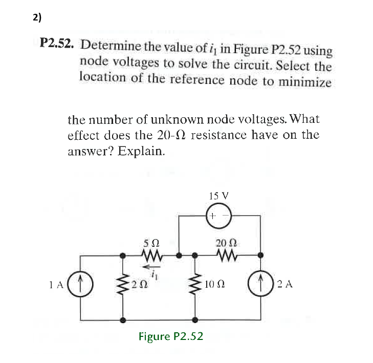 Solved 2) P2.52. Determine the value of i in Figure P2.52 | Chegg.com