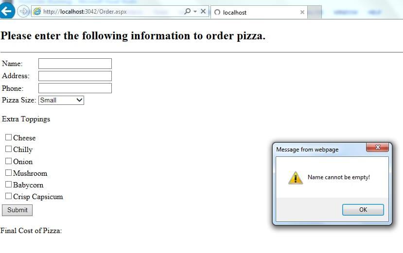 Pizza Builder Using C# in visual Studio Windows | Chegg.com