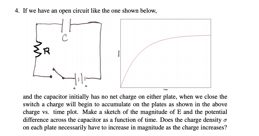Solved 4. If we have an open circuit like the one shown | Chegg.com