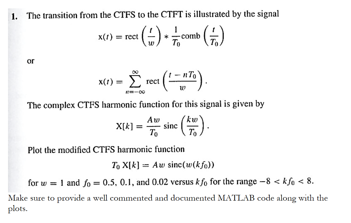 The transition from the CTFS to the CTFT is | Chegg.com