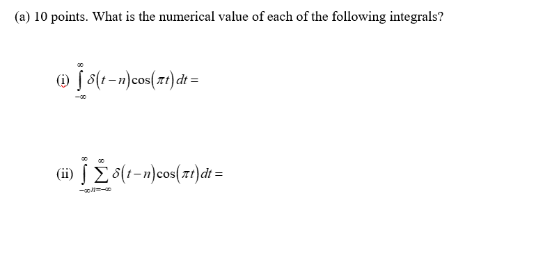 Solved (a) 10 points. What is the numerical value of each of | Chegg.com