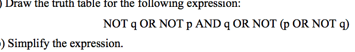 Solved Draw the truth table for the following expression: | Chegg.com