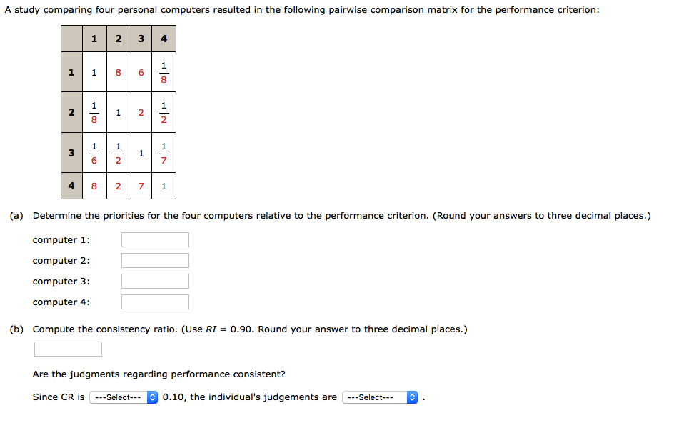 Solved A study comparing four personal computers resulted in | Chegg.com