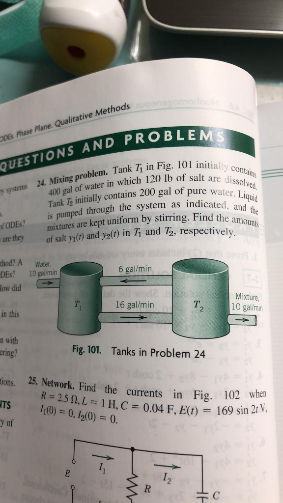 Solved BLE QUESTIONS AND PROBLE 24, Mixing problem. Tank Tİ | Chegg.com