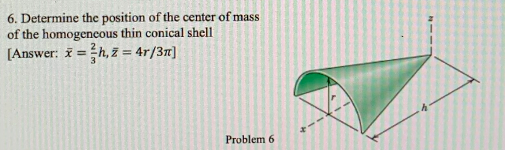 Solved 6. Determine the position of the center of mass of | Chegg.com