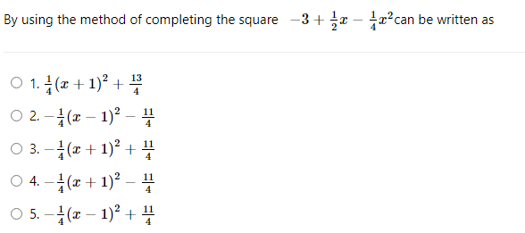 Solved By using the method of completing the square | Chegg.com