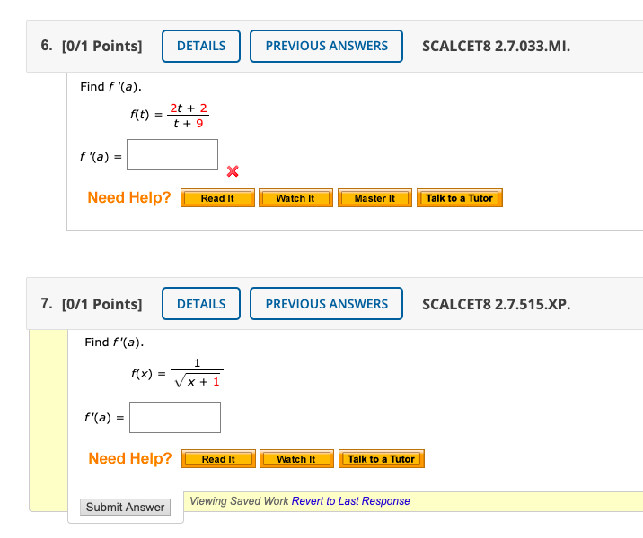 Solved 6. [0/1 Points] DETAILS PREVIOUS ANSWERS SCALCET8 | Chegg.com