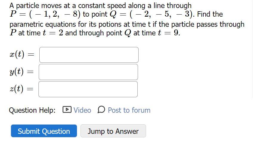 Solved A particle moves at a constant speed along a line | Chegg.com