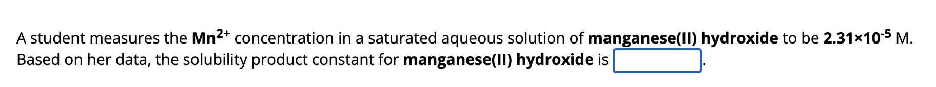 Solved A student measures the Mn2+ ﻿concentration in a | Chegg.com