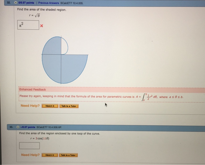 Solved Find the area of the shaded region. r = squareroot | Chegg.com