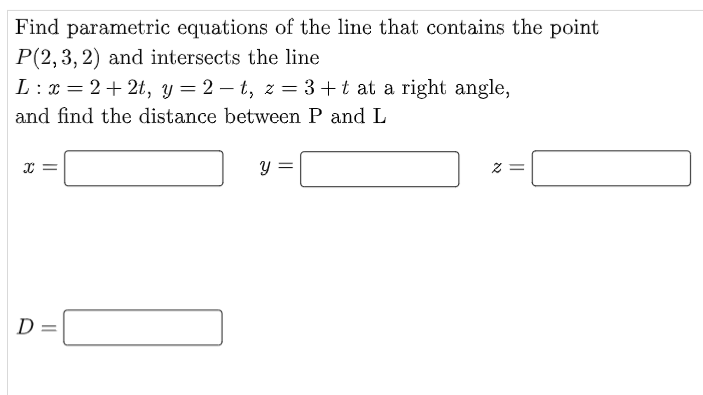Solved Find parametric equations of the line that contains | Chegg.com