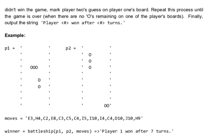 Solved Function Name: battleship Inputs 1. (char) A 10x10 | Chegg.com