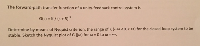 Solved The forward-path transfer function of a | Chegg.com