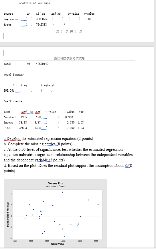Solved Analysis of Variance Source DF Adj ss Adj MS F-Value | Chegg.com