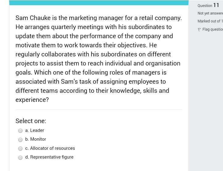 Solved Sam Chauke is the marketing manager for a retail | Chegg.com