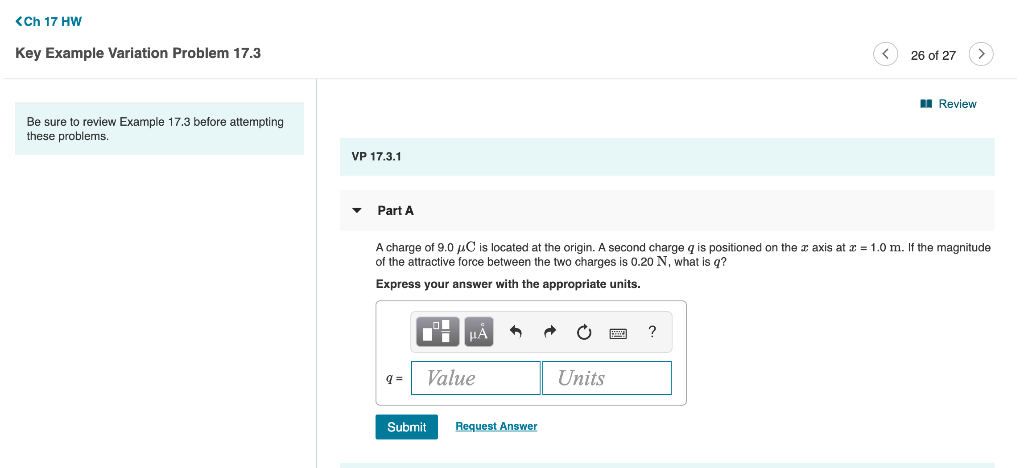 Solved I Review Be sure to review Example 17.3 before | Chegg.com