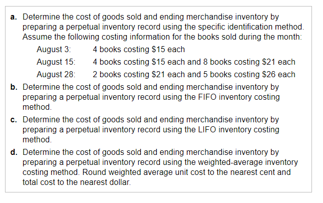 Solved MA Question 2Aug. 1Beginning merchandise inventory, | Chegg.com