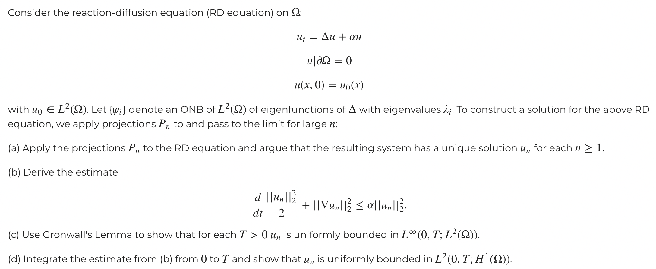 Solved Consider the reaction-diffusion equation (RD | Chegg.com