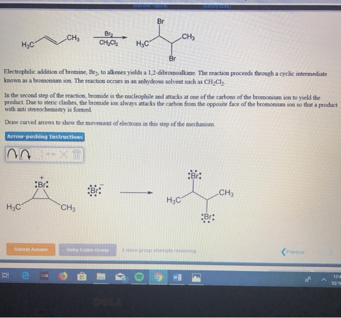 Solved Br Br CH3 H3C Br Electrophilic addition of bromine, | Chegg.com