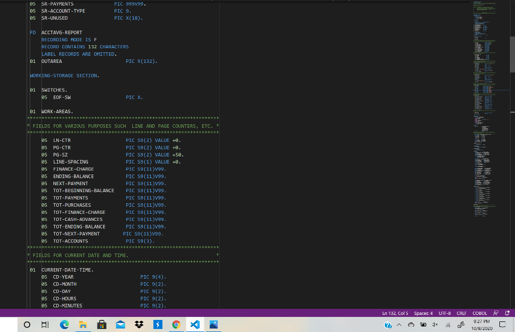 Solved My COBOL Program is having the report come | Chegg.com