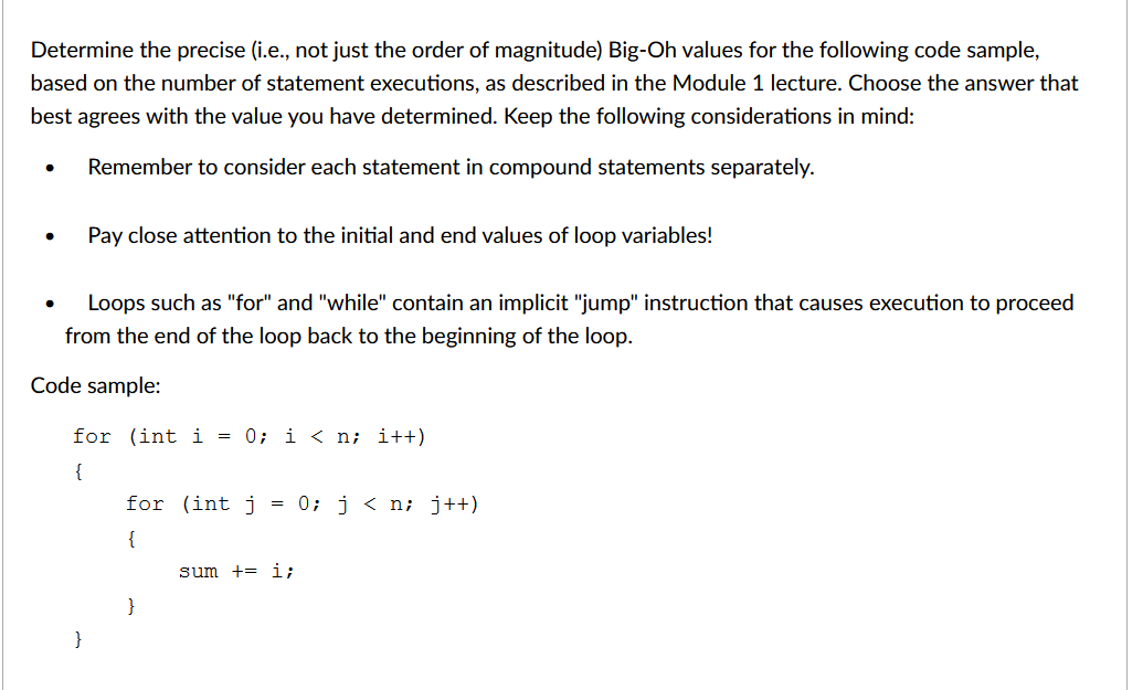 Solved Determine the precise (i.e., not just the order of | Chegg.com