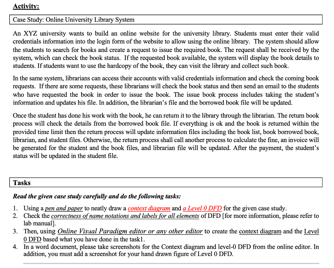 Solved Activity: Case Study: Online University Library | Chegg.com