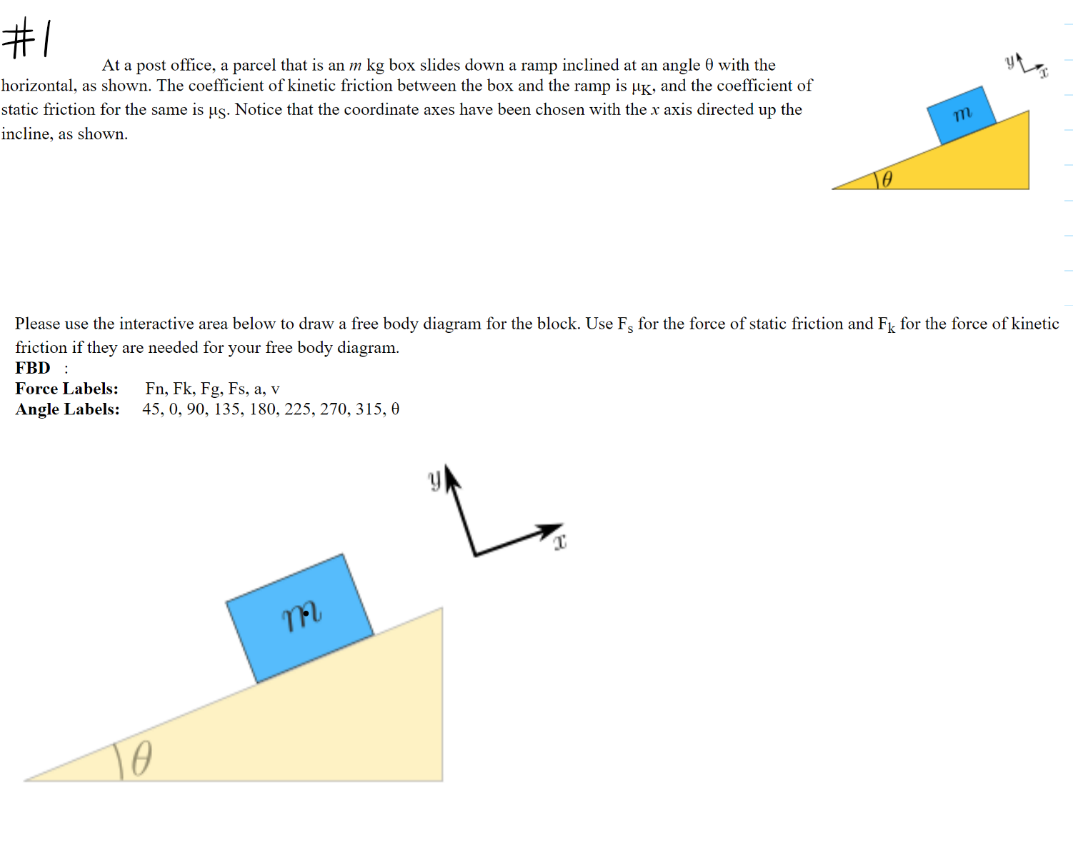 Solved At a post office, a parcel that is an m kg box slides | Chegg.com