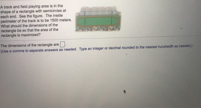 Solved A track and field playing area is in the shape of a | Chegg.com