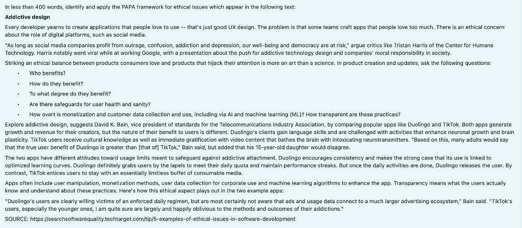 Solved In less than 400 words, identify and apply the PAPA | Chegg.com
