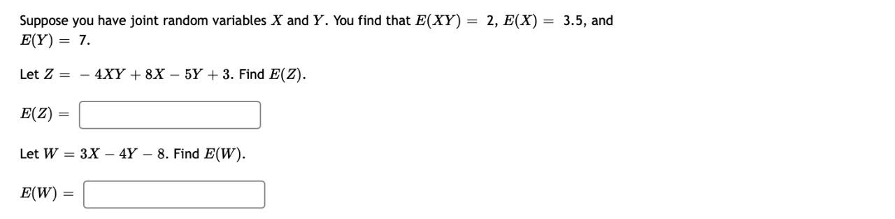 Solved 3.5, and Suppose you have joint random variables X | Chegg.com