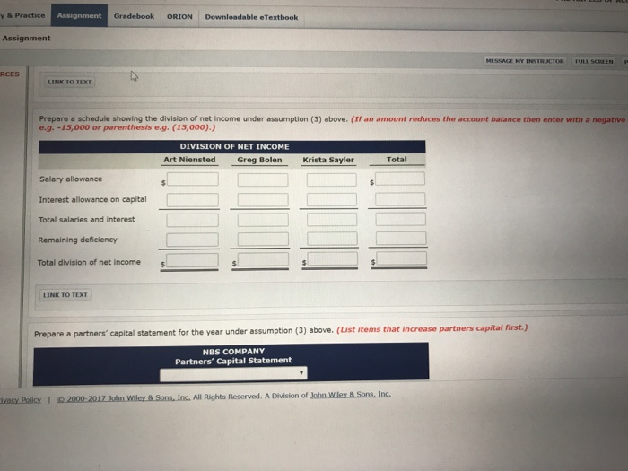 Solved Problem 12-2A Drawings Capital Partner Art Niensted | Chegg.com