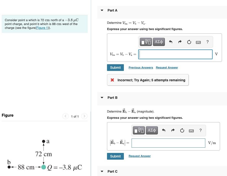 Solved Part C Determine Eb - E₁ (direction). Assume that +x | Chegg.com