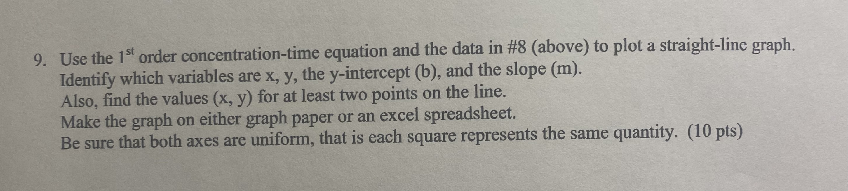 9. Use the 1st order concentration-time equation and | Chegg.com
