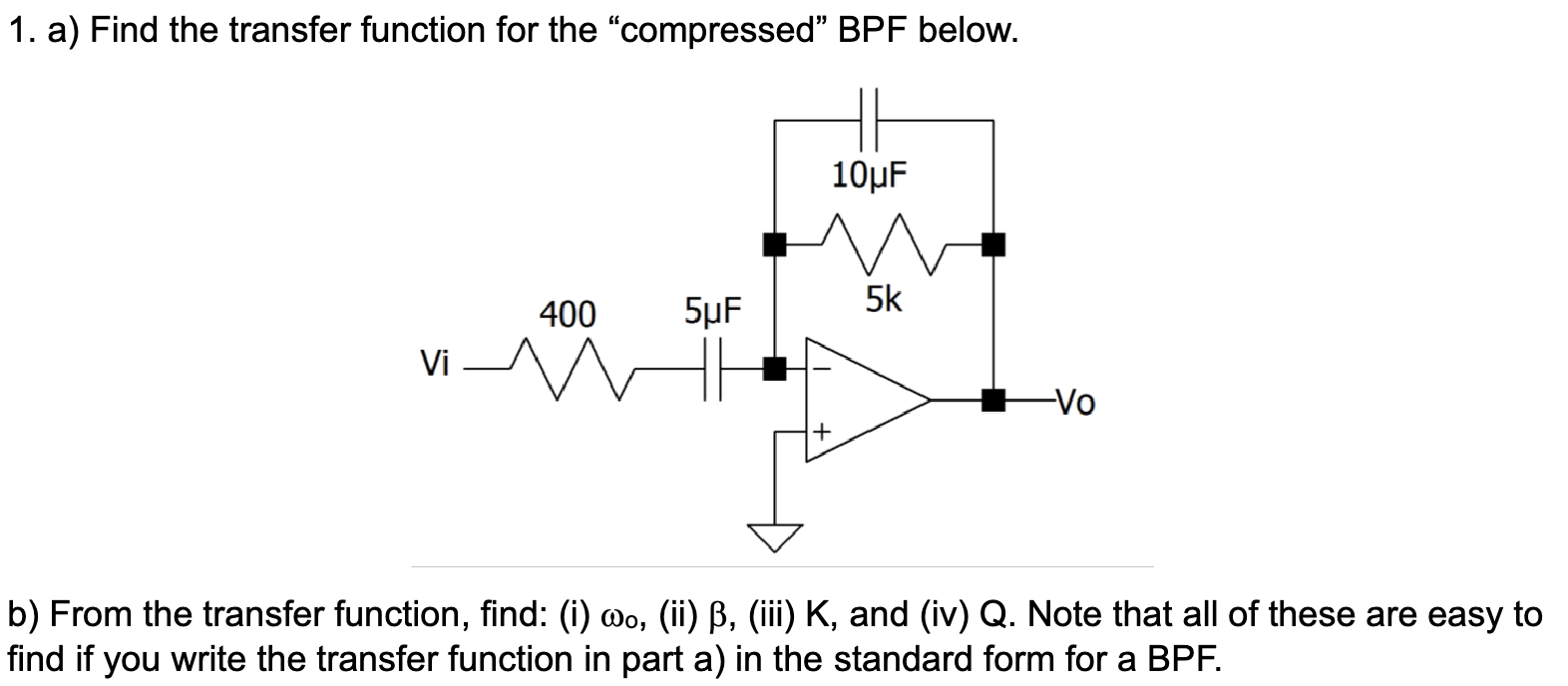 Solved a) ﻿Find the transfer function for the "compressed" | Chegg.com