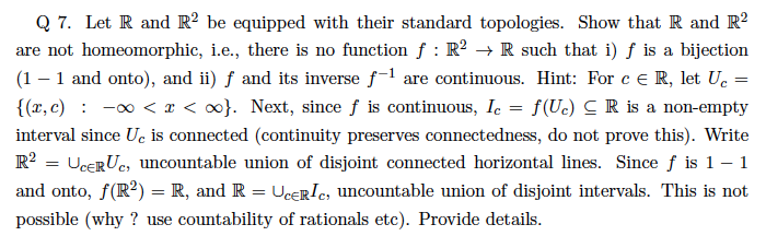 Solved Q 7. Let R and R2 be equipped with their standard | Chegg.com
