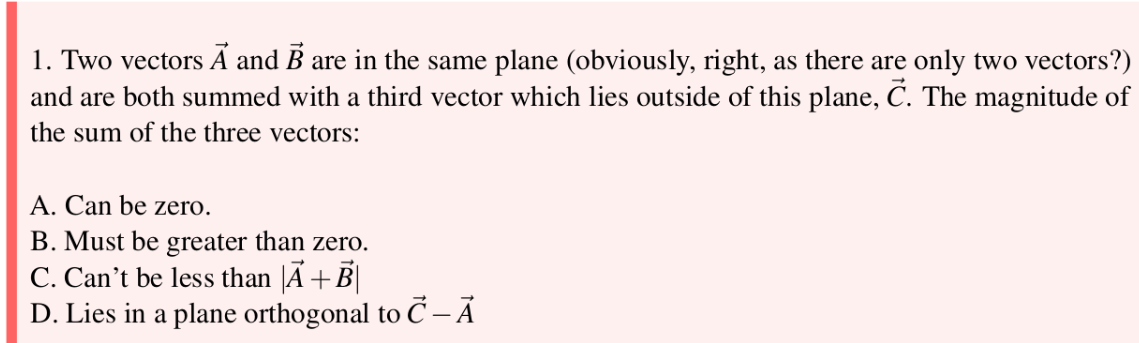 Solved 1. Two vectors A and B are in the same plane | Chegg.com