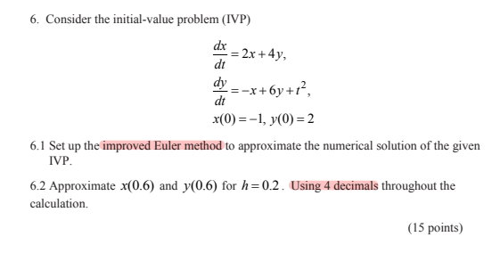 Solved Consider the initial-value problem | Chegg.com