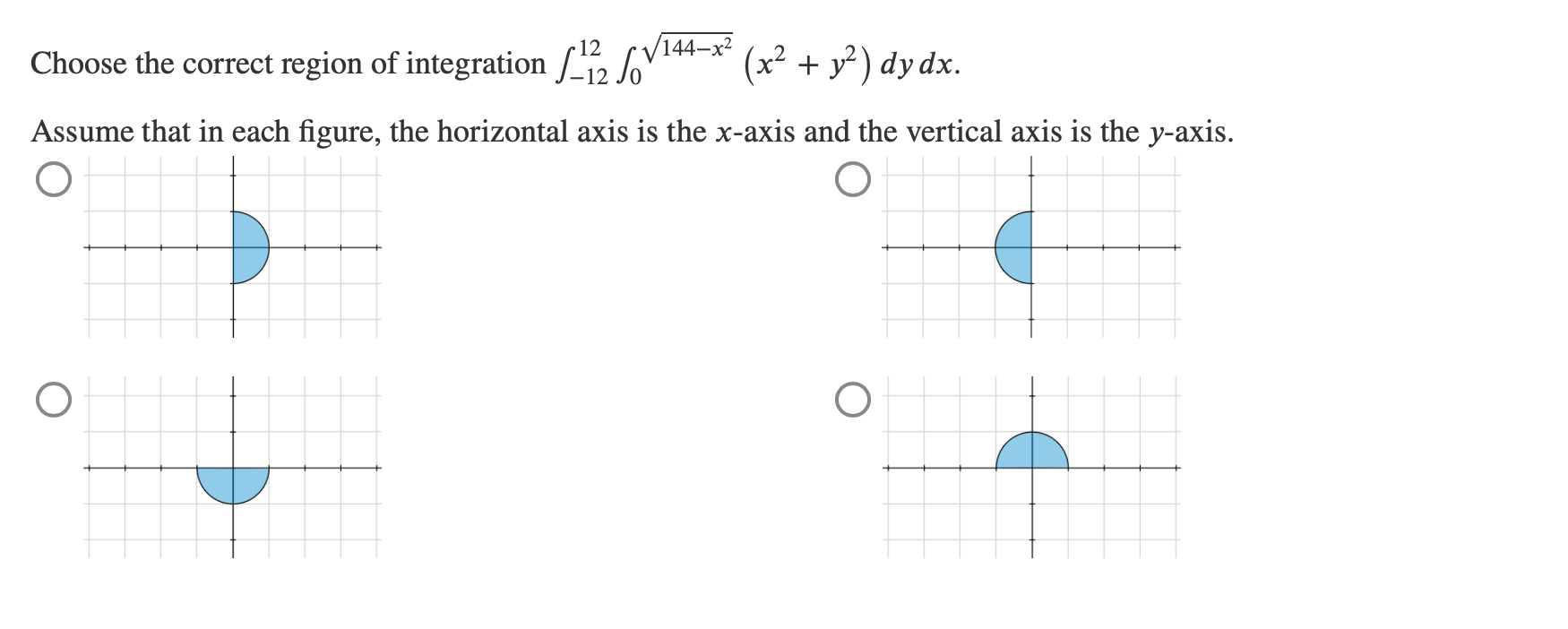 Solved Choose the correct region of integration | Chegg.com