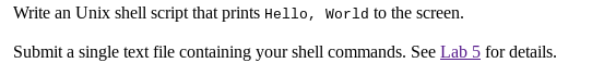 Solved Write an Unix shell script that prints Hello, World | Chegg.com
