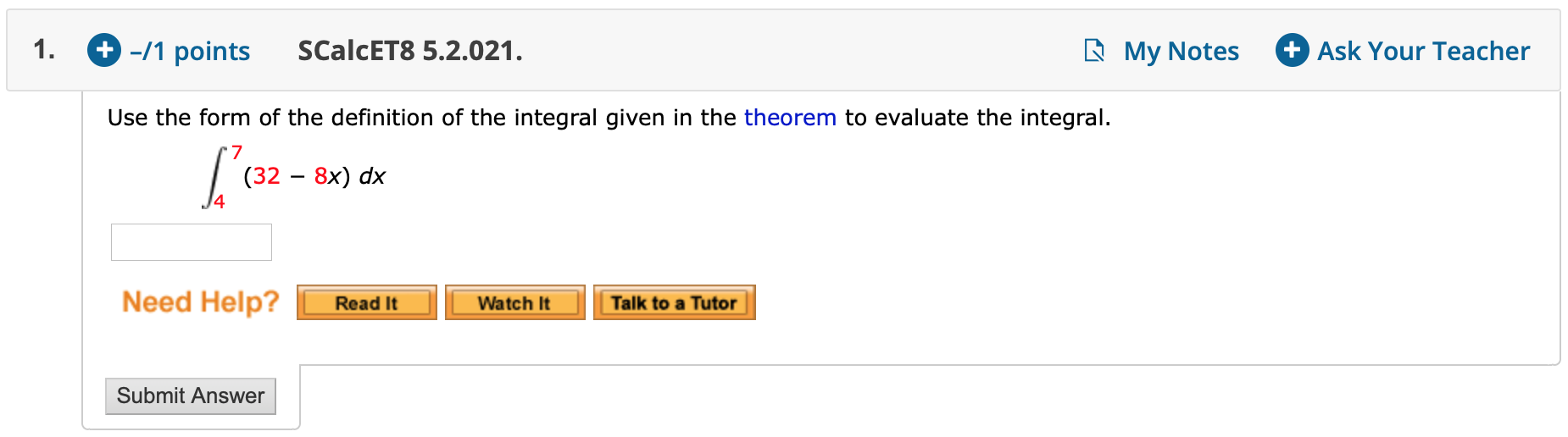 Solved 1. + -11 points SCalcET8 5.2.021. My Notes + Ask Your | Chegg.com Solved 1. + -11 points SCalcET8 5.2.021. My Notes + Ask Your | Chegg.com