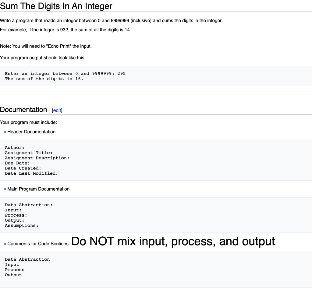 Solved Sum Ihe Digits In An Integer Write A Program That 5662