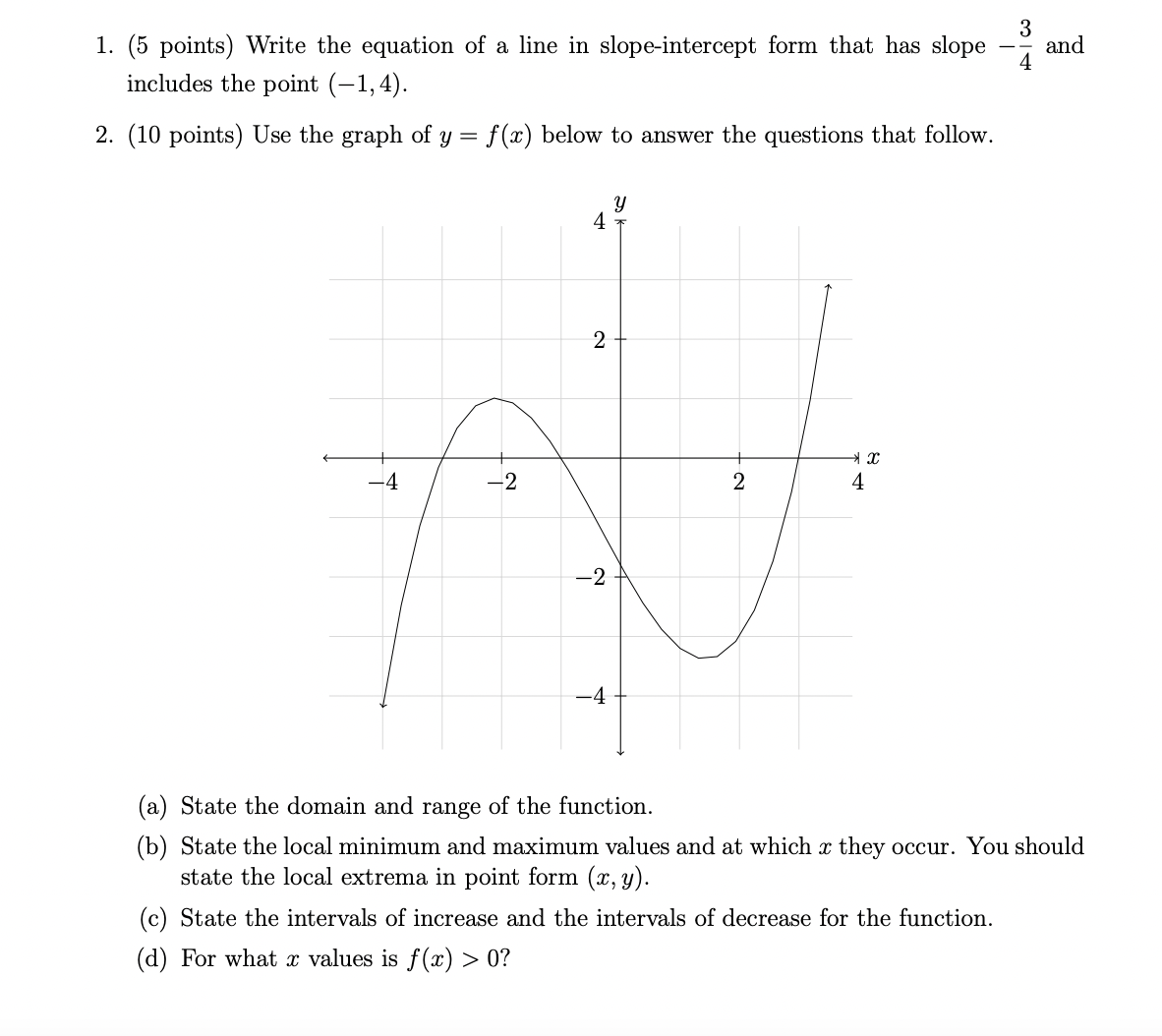 Solved (5 ﻿points) ﻿Write the equation of a line in | Chegg.com